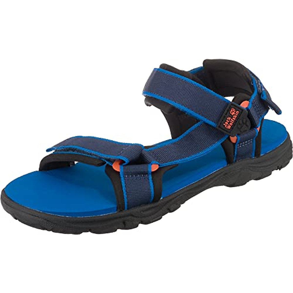 Jack Wolfskin Seven Seas 3 Sandal Hiking Boot, Blue/Orange, 12 US Unisex Big Kid
