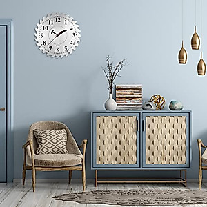 CIGERA 12 Inch Metal Wall Clock with Circular Saw Blade Dial, Handsaw and Hammer Pointer,Great Decor for Garage,Workshop and Man Cave