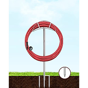 Stainless Steel Hose Holder, Meykwod Garden Hose Holder Freestanding, Water Hose Holders for Outside, In ground Heavy Duty Hose Organizer Outdoor, Hose Rack for Outside Yard