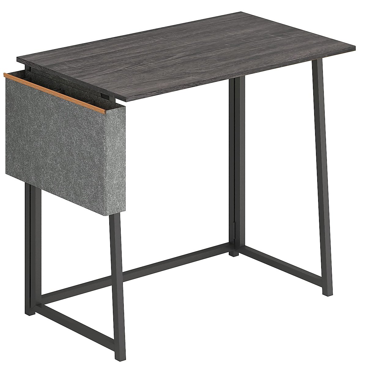 4NM 31.5" Small Desk with Storage Bag, Simple Assembly Folding Computer Desk Home Office Desk Study Writing Table for Small Space Offices - Gray and Black