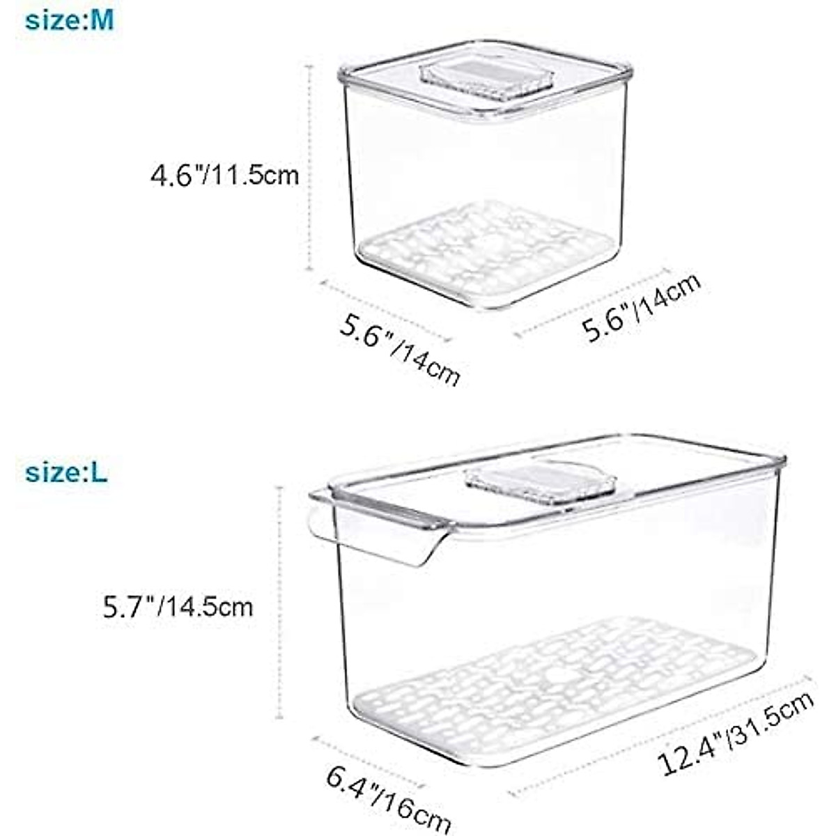 SANNO Vegetable Fruit Containers Fridge Containers,Freezer Produce Saver Produce Saver Containers for Refrigerator, Containers Produce Saver Produce