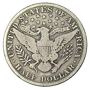 1911 Barber Half Dollar VG Very Good 90% Silver 50c US Type Coin Collectible