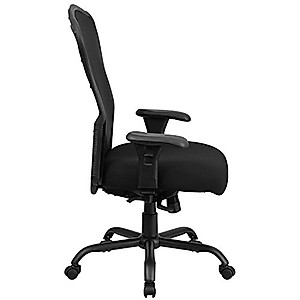 Flash Furniture HERCULES Series 24/7 Intensive Use Big & Tall 400 lb. Rated Black Mesh Multifunction Synchro-Tilt Ergonomic Office Chair