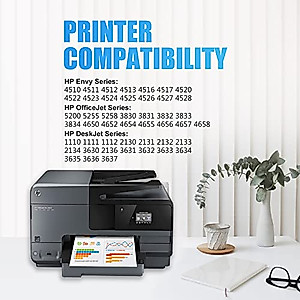 Miss Deer Remanufactured Ink Cartridge 63XL Black High-yield Replacement for HP 63 63XL for HP OfficeJet 3830 5255 4650 Envy 4520 4510 4513 DeskJet 1112 1110 3630 3632 3634 2130 2132 Printer (2 Black)