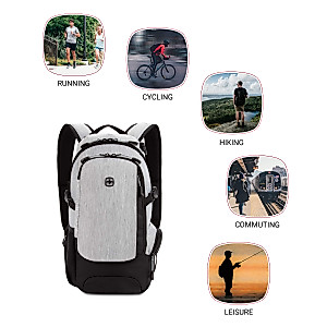 SwissGear 3598 Backpack Narrow Daypack, Light Grey/Heather, 18-Inch