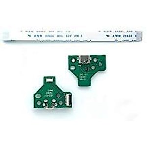 Ambertown 12 Pin USB Charging Port Socket Board with Flex Ribbon Cable for Sony PS4 Controller