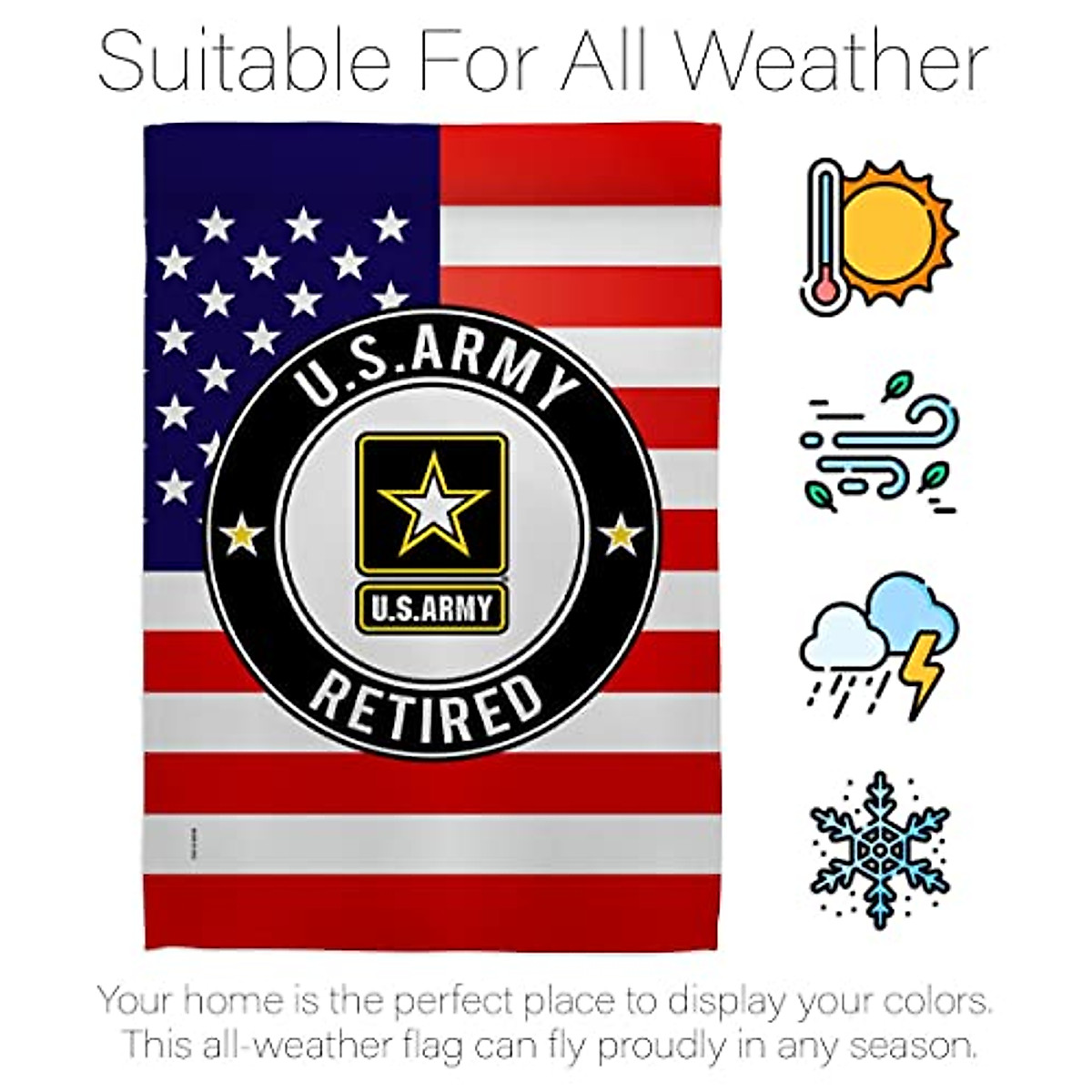US MILITARY United State Army Garden Flag Armed Forces Rangers American Military Veteran Retire House Decoration Banner Small Yard Gift Double-Sided, Made in USA