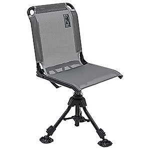 Browning Huntsman Hunting Chair - Durable TechMesh Material Over Steel Frame, with 360-degree Swivel, Adjustable Height, and Independent Leg Adjustment, Black