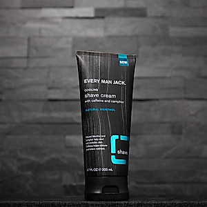Every Man Jack Natural Menthol Shave Cream for Men - Soften and Prep Sensitive Skin and Beard for a Close, Comfortable Shave with Natural Menthol, Coconut Oil, and Aloe - 6.7-ounce - Twin Pack