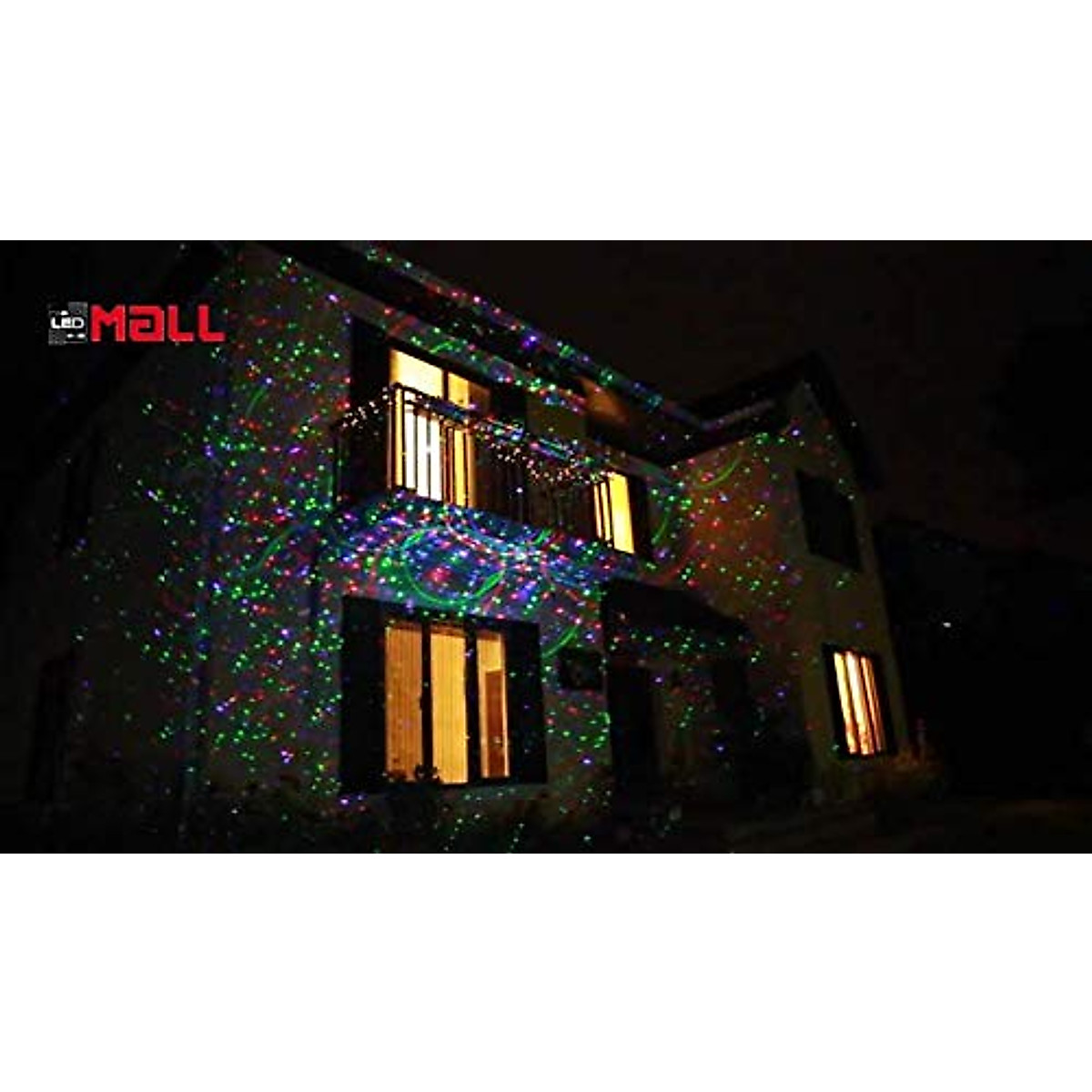 LedMall Motion 8 Patterns in 1 Red, Green, and Blue Outdoor Christmas Laser Lights Projector with remote control and Security Lock