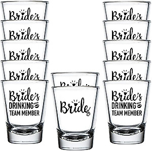 shop4ever Bride and Bride's Drinking Team Member Xoxo Shot Glasses ~ Bachelorette Party Favors ~ (12)