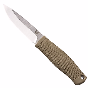 Benchmade - 200 Puukko Knife, Drop-Point Blade, Plain Edge, Ranger Green Santoprene Handle