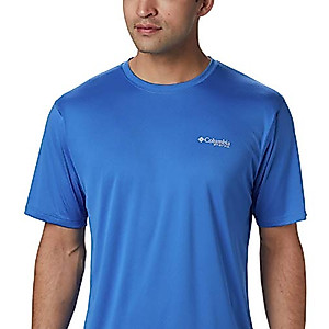 Columbia Men's Pfg Zero Rules Short Sleeve Shirt, Vivid Blue, X-Small