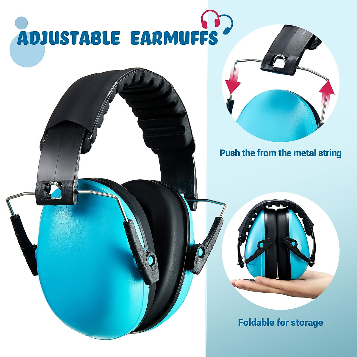 Yunsailing 4 Pack Kids Earmuffs Noise Canceling Reduction 26dB Adjustable Ear Protection Headphones (Pink,Blue)