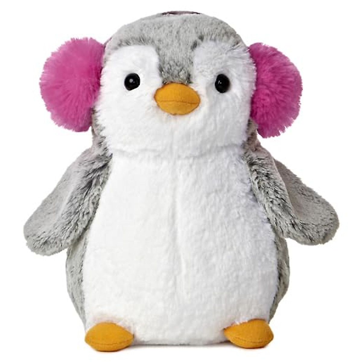 Aurora World Pompom 9' Penguin Plush with Pink Ear Muff from