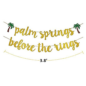 Palm Springs Before the Rings Banner Sign Garland Pre-strung for Destination Bachelorette Party Bridal Shower Decorations