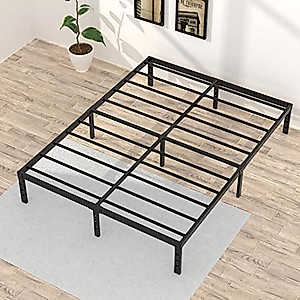 Upcanso 16 Inch King Bed Frame Heavy Duty Metal Platform King Size Bed Frames with 14 Inch Storage, Easy Assembly 3,500 lbs Steel Slats Support Mattress Foundation, Black