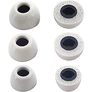 BLLQ Memory Foam Ear Tips Compatible with Beats Fit Pro Foam Tips Eartips,S/M/L 3 Pairs White (Foam Tip Fit Pro White)