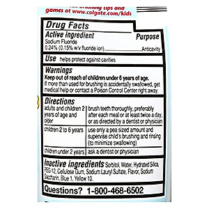 Colgate Unicorn Anticavity Kids Toothpaste with Fluoride for Ages 2+, ADA-Accepted, Mild Bubble Fruit Flavor - 3.5 Ounces (4 Pack)