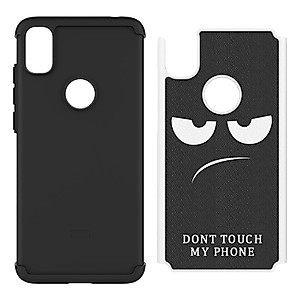LEEGU for T-Mobile Revvl 4 Case 6.22 inch, Shock Absorption Dual Layer Heavy Duty Protective Silicone Plastic Cover Rugged Phone Cases for TMobile Revvl 4 - Don't Touch My Phone