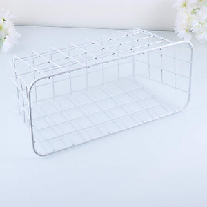 Hemoton Wire Storage Basket Metal Hanging Basket Door Baskets Organizer Black Hanging Shelves Cabinet Storage Basket Wire Baskets Organizing Black Baskets White Barbed Wire Wall-mounted
