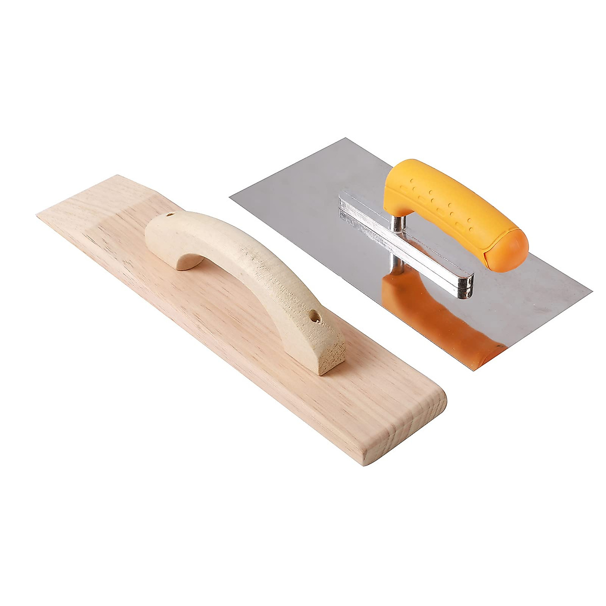 Faynore 4 Piece Concrete Tools Set including Square Notch Tile Trowel, Margin Trowel, Pointing Trowel, Wood Grout Float, Wood Float - Masonry Tool Set