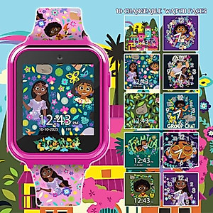 Disney Encanto Kids Smartwatch with Camera, Games, and Fitness Tracker – Interactive Touchscreen Watch with Changeable Faces, Alarm, Voice Recorder, and Step Counter – Fits Wrists 5.5" to 8"
