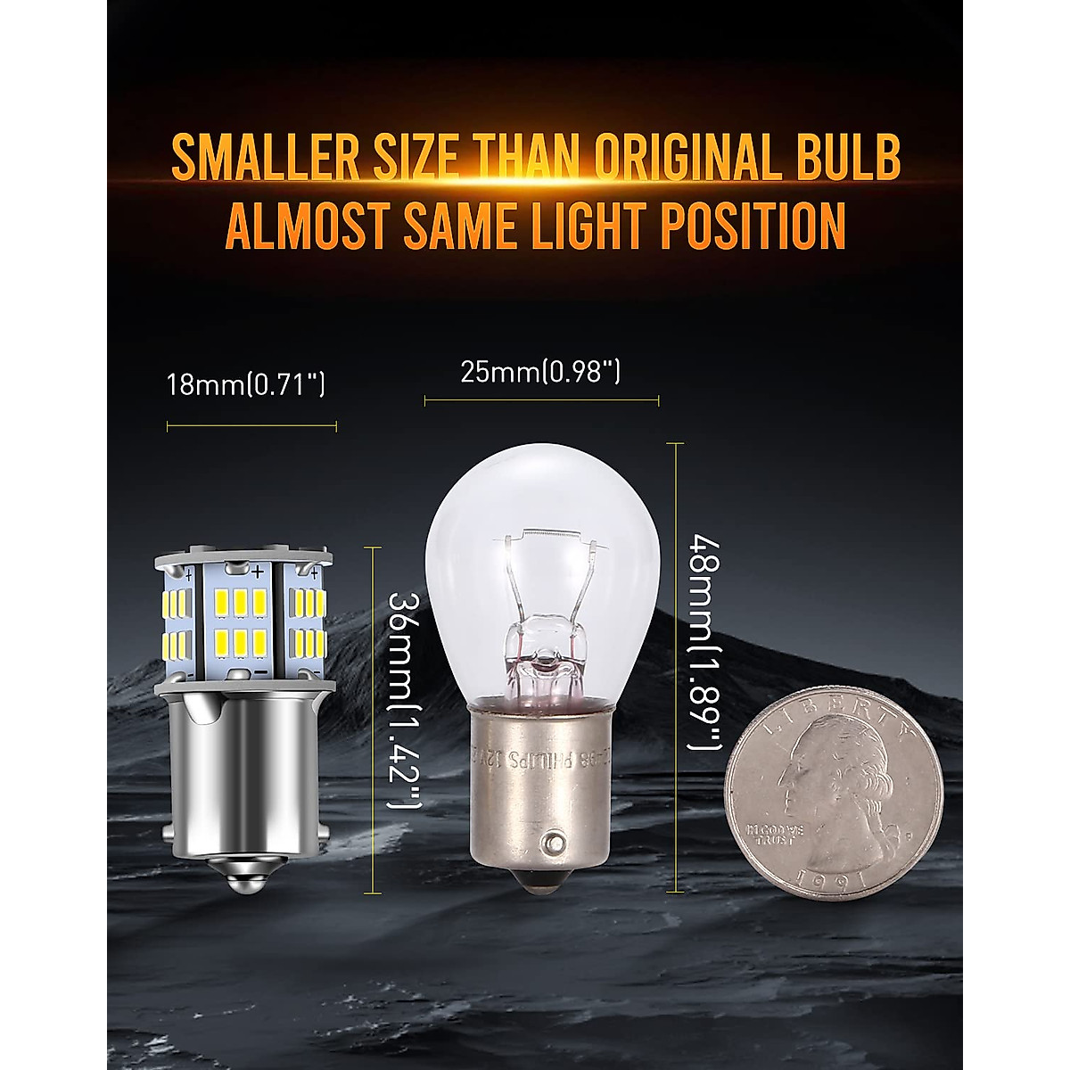 LUYED 1156 LED Bulb New generation 12v Super Bright Low Power ! 650 Lumens 1156 1141 1003 LED Light Bulb for Back Up Reverse Lights Brake Lights Tail Lights Rv lights,White,Pack of 5