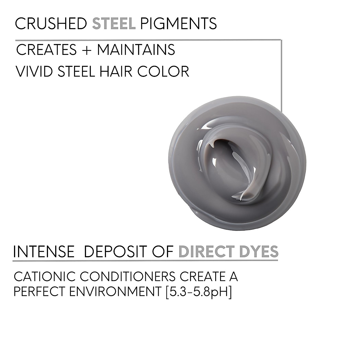 Watercolors INTENSE METALLIC Semi Permanet Color Depositing Shampoo-Sulfate & Paraben Free to Maintain & Enhance Hair Color 8 fl oz - STEEL