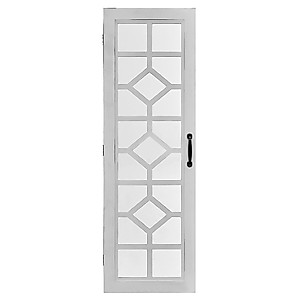 FirsTime & Co. White Eloise Jewelry Armoire, Necklace Organizer for Bedroom Storage, Full Length Mirror Wall Vanity, Wood, Farmhouse, 43 x 14 inches