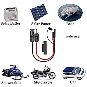 SAE Connectors Adapter 10AWG Cable Connector with SAE to SAE Polarity Reverse Connectors for RV Solar Panels