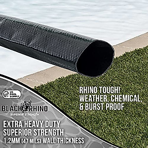 U.S. Pool Supply Black Rhino 2" x 25' Pool Backwash Hose with Hose Clamp - Extra Heavy Duty Superior Strength, Thick 1.2mm (47 mils) - Weather Burst Resistant - Drain Clean Swimming Pools and Filters