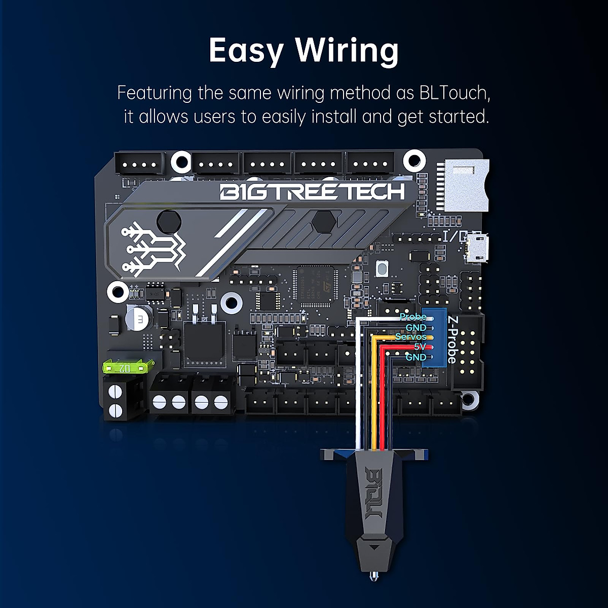 BIQU MicroProbe V2.0 + Mounting Bracket B1/ H2/ Ender-3/ Ender-3 V2 Auto Bed Leveling Sensor kit 3D Printer Leveling Tool for RatRig VC3 Voron 2.4