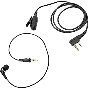 JUYODE Quick Disconnect Earpiece 2 Pin Walkie Talkie in-Ear Headset for Baofeng UV-5R UV-82 UV-82hp BF-888s BF-F9 Archsell AR-152 Kenwood TK-2312 Retevis H-777 RT21 RT22 RT68 Single Wire Surveillance