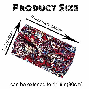 Aceorna Boho Headbands Wide Knot Hair Band Elastic Turban Head Band Stretch Twist Head Wraps Fashion Hair Accessories for Women 3 Pcs (Set F)