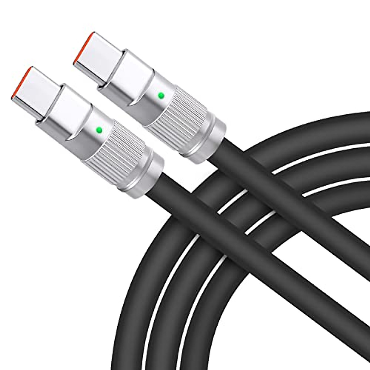 CZK [100W 6ft USB C to USB C Cable, New Durable Silicone Wire for MacBook Pro iPad Pro Fast Charge, PD USB C Charge Cable Compatible with MacBook Air 2022, iPad, Galaxy S22 S21-Black