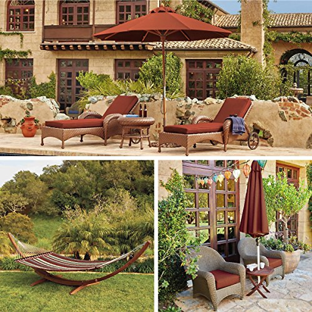 Classic Accessories Montlake FadeSafe Water-Resistant 80 x 26 x 3 Inch Outdoor Chaise Lounge Cushion Slip Cover, Patio Furniture Cushion Cover, Heather Henna Red