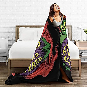 King Music Gizzard and Lizard and Wizard Comfortable and Warm Super Soft Blanket for Home Decoration Anti-Fleece Flannel Blanket, Suitable for Adults and Children 50"x40"