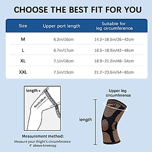 SHIFROTC 2-Pack Knee Compression Sleeves for Pain Relief & Support During Sports & Weightlifting - Non-Slip Braces for Men & Women, Perfect for ACL, Arthritis & Injuries