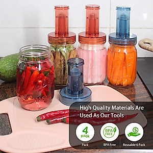 Fermentation Lids Compatible with Regular Mouth Mason Jar, Fermentation Kit for Regular Mouth Mason Jars Making Sauerkraut,Kimchi,Vegetable (4 Pack)
