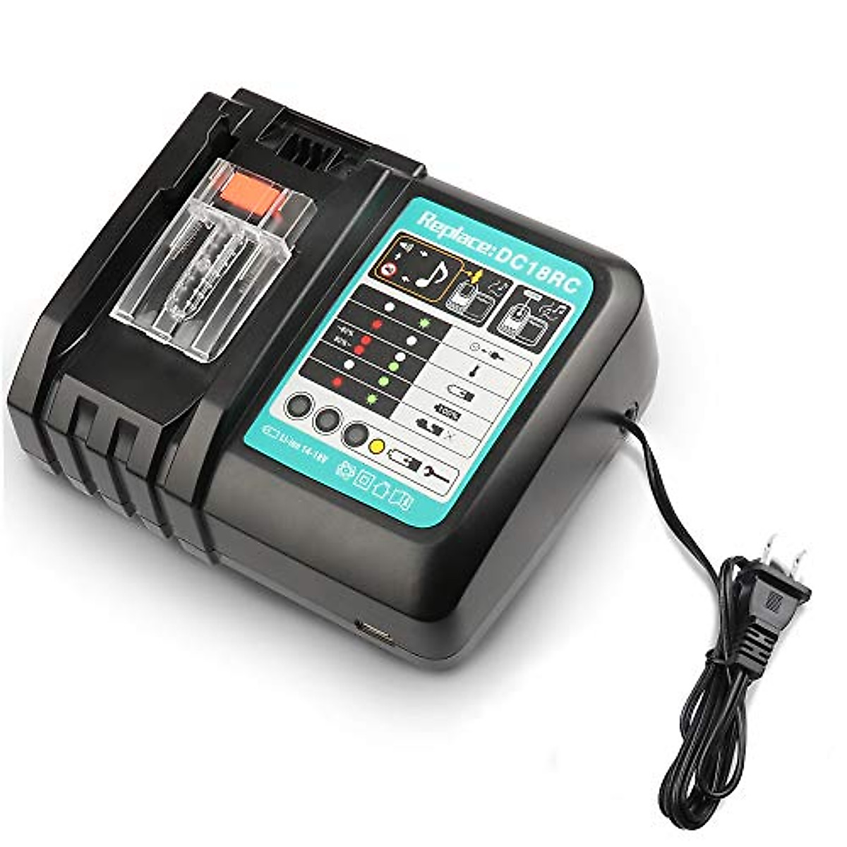 Batteriol DC18RC 18V Battery Charger with Power Indicator, Fit for 14.4V - 18V Lithium-ion LXT Battery BL1815 BL1830 BL1850B BL1860 BL1840 BL1430