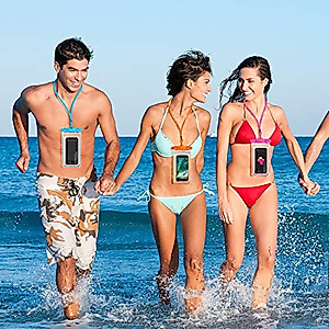 Universal Waterproof Phone Pouch, 4 Pack Waterproof Phone Lanyard Case for iPhone 14 13 12 11 Pro Max XS Plus Samsung Galaxy S22 S21 Note up to 6.8", IPX8 Cellphone Dry Bag Beach for Travel