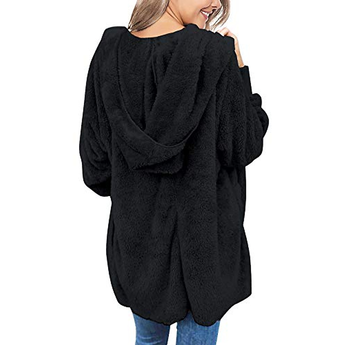 luvamia Womens Winter Jackets Open Cardigan Fall Coats for Women Comfy Outfits for Women Fall Outfits Black Size Small Size 4 Size 6