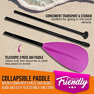 SereneLife Stand Up Paddle-Board Adjustable Paddle - Adjustable Water Paddle Oar for SLSUPB145 Free-Flow Inflatable SUP Stand Up Water Paddle-Board PRTSLSUPB145PDL
