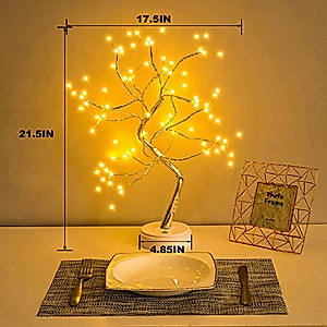 Upgraded Fairy Sparkly DIY Tree Lamp with Multifunction Remote Control, Spirit Artificial Bonsai Tree Night Lights, for Lighting Bedrooms Desktop Christmas Party (20”/108 Warm White Led)