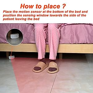 Upgraded Version Bed Sensor Alarm and Fall Prevention for Elderly/Dementia and More,Caregiver Pager Motion Sensor Alarm with 5 Volume Level,Bed Alarm for Elderly Adults Wireless