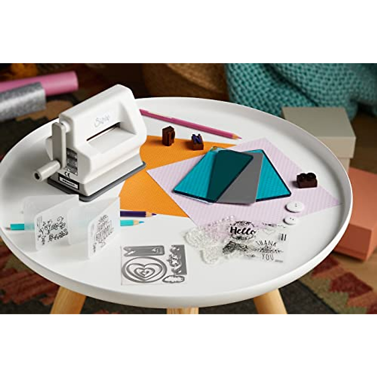 Sizzix Sidekick Starter Kit 661770 Portable Manual Die Cutting & Embossing Machine for Arts & Crafts, Scrapbooking & Cardmaking, 6.35 cm Opening, 2.5" Opening, White