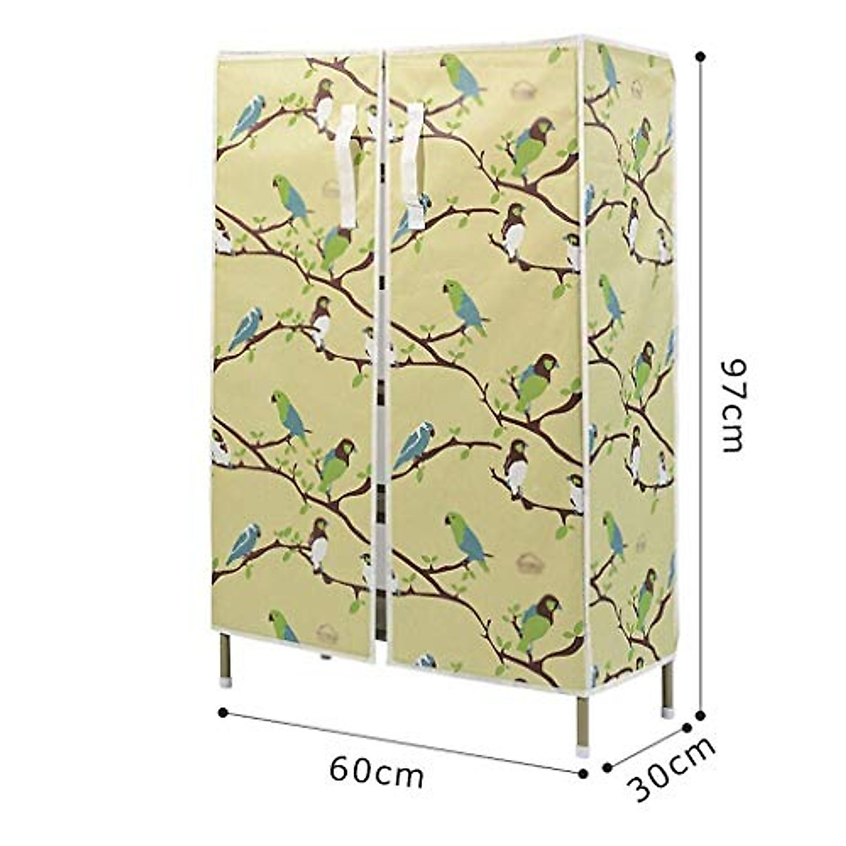 DINGZZ Shoe Rack, Double Door Oxford Cloth Washable Dustproof Shoe Rack Shoe, 60X30X97CM