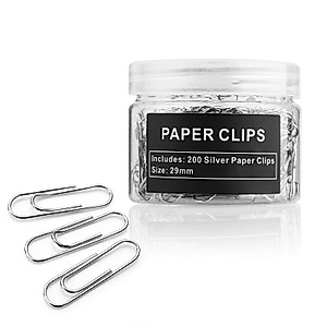 Tontomtp Paper Clips, 200 Pack, Paperclips, Paper Clip, Suitable for Office, School, and Daily use, Also Used for Daily DIY, Paper Clip, Clip(Silver)