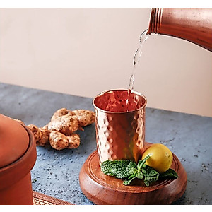 2activelife Hammered Design Pure Copper Tumbler Set of 2 | Drinking Water with Copper Cups | Premium Quality Copper Tumblers use for Home, Office, Hotel, Travel and Gifting - 11.8 US Fl Oz